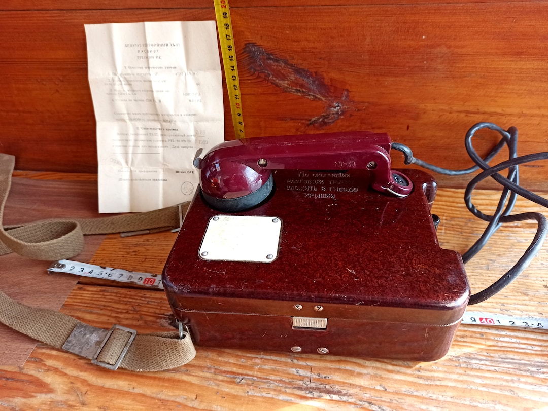 Vintage USSR Army Field Telephone TA-57: Cold War Military Collectible ...