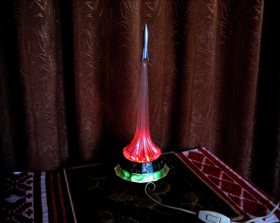 Antique Night Lamp on a Space Theme in Honor of the First Manned Flight ...
