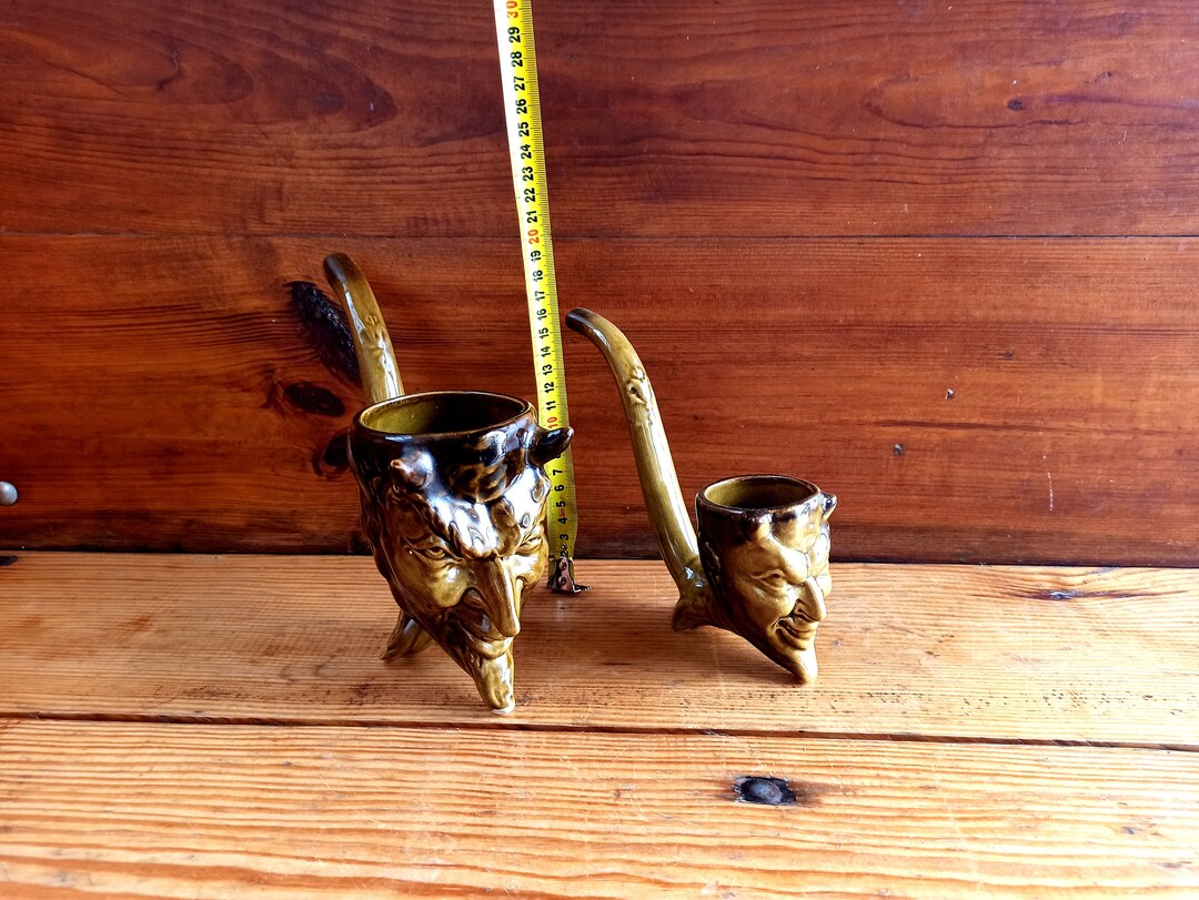 Satan or Devil - Vintage Ceramic Smoking Pipes in Two Sizes. Halloween ...
