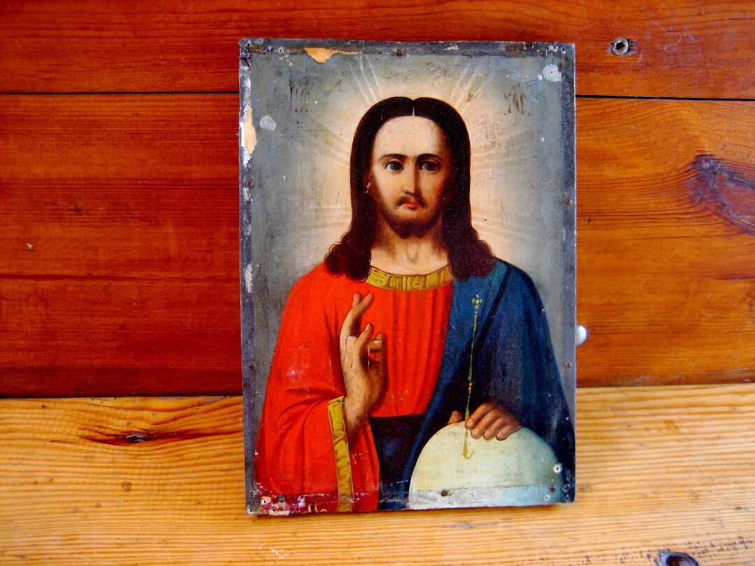 An Ancient Russian Orthodox Icon of Jesus Christ of the 19th Century ...