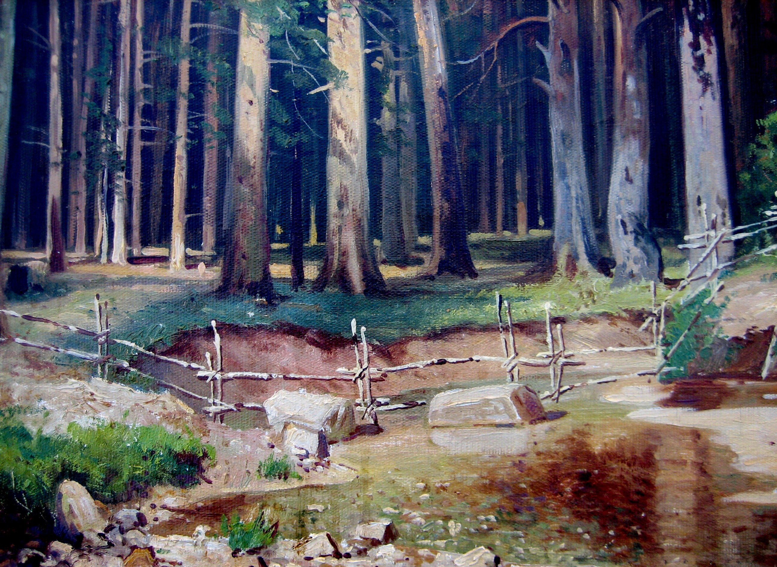 An old copy of a painting by the Russian artist Shishkin was | Etsy