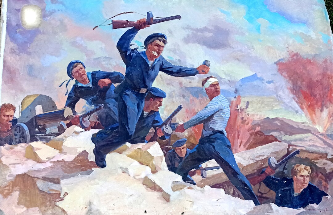 Artist - Nesterenko B.G. "sailors Reflect the Attack of the Enemy" 1969 ...