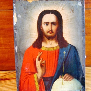 An Ancient Russian Orthodox Icon of Jesus Christ of the 19th Century ...