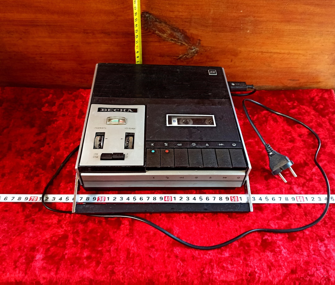 Vintage Soviet Working Cassette Portable Tape Recorder "spring" of the ...