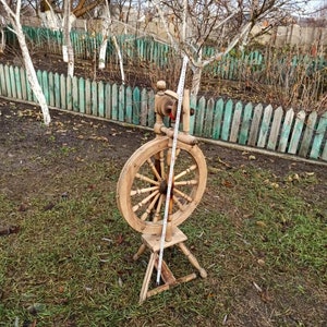 Antique Mechanical Wooden Hand Spinning Wheel for Making Thread. 19th ...