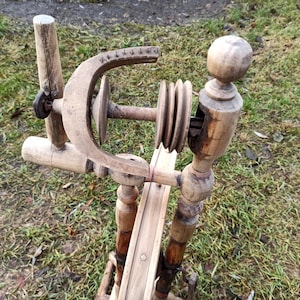 Antique Mechanical Wooden Hand Spinning Wheel for Making Thread. 19th ...