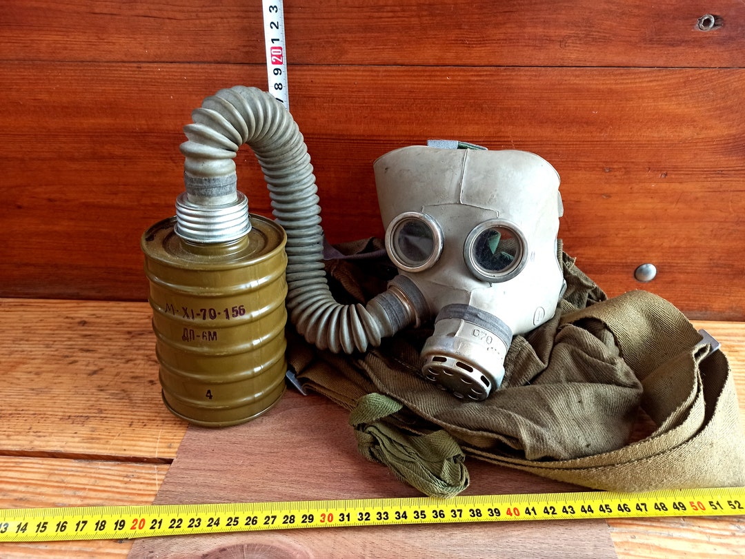 Old Children's Gas Mask of the Soviet Army With a Bag and a Can for Air ...
