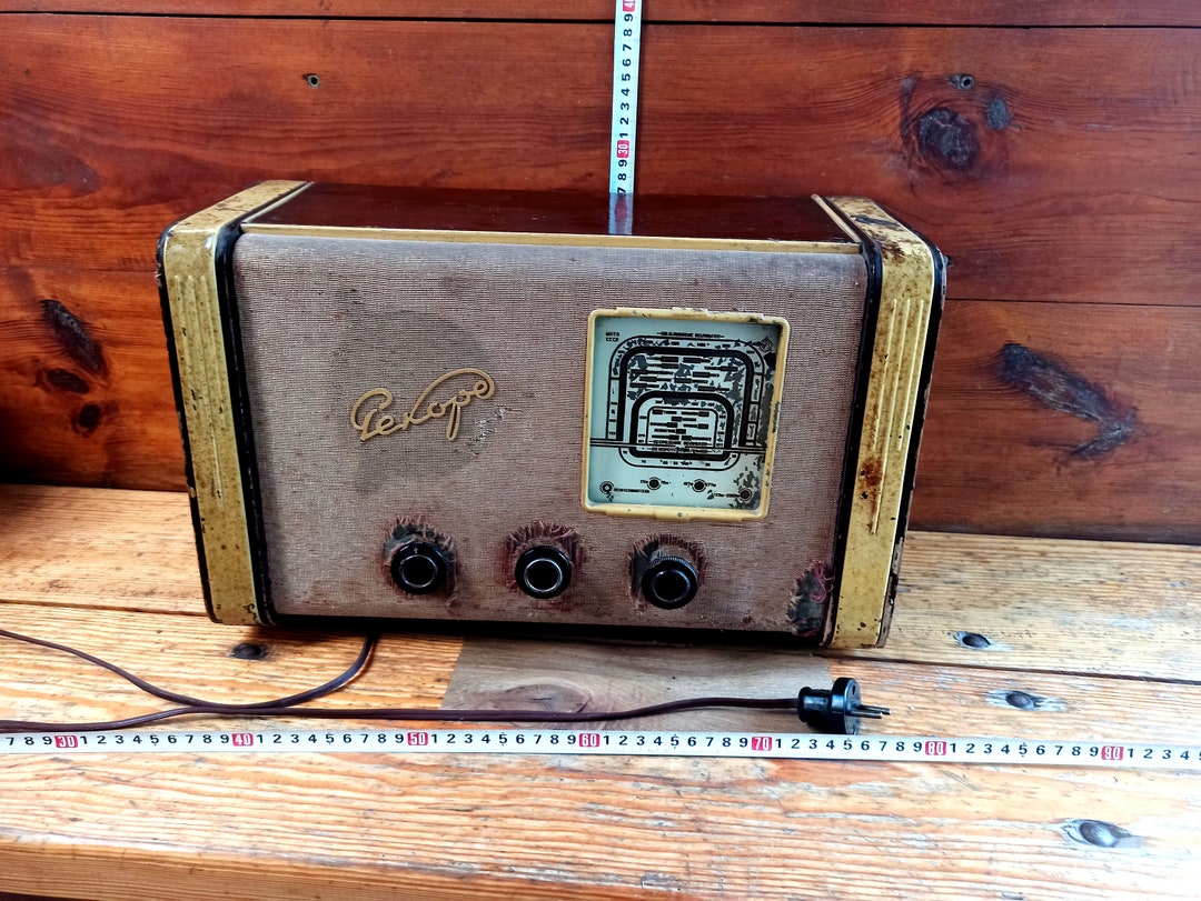 Vintage Tube Electric Radio - "record". Old Soviet Radio. Antique Tube ...