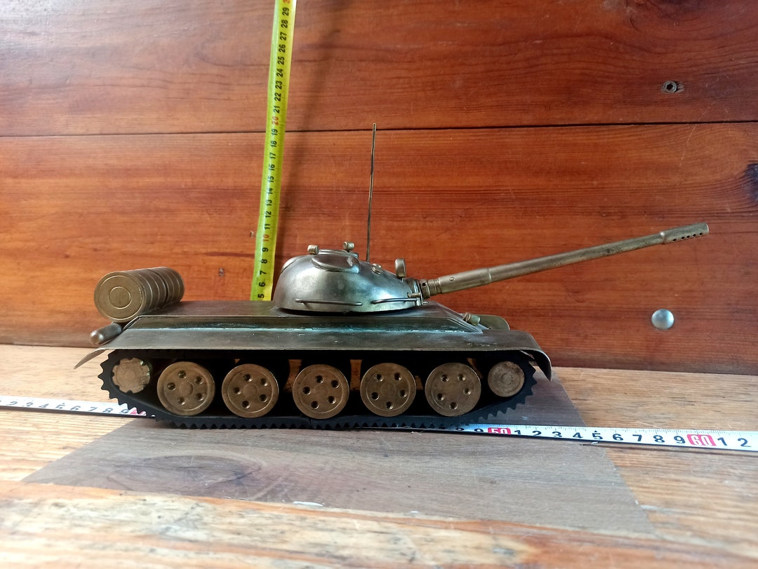 Vintage Bronze Table Figurine - "tank T-34". Antique Gift. Military ...