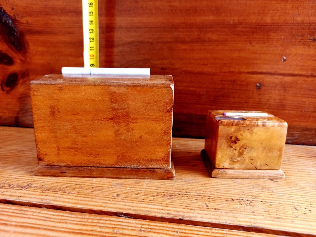 Vintage Cigarette Box and Matchbox Made of Fine Wood. 40s. Antique Gift ...