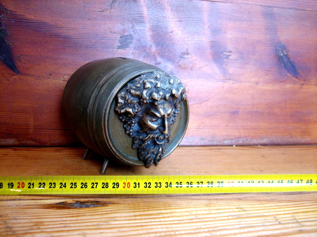 Vintage Bronze Money Box "god of Wine Bacchus" (dionysus). Antique Gift ...