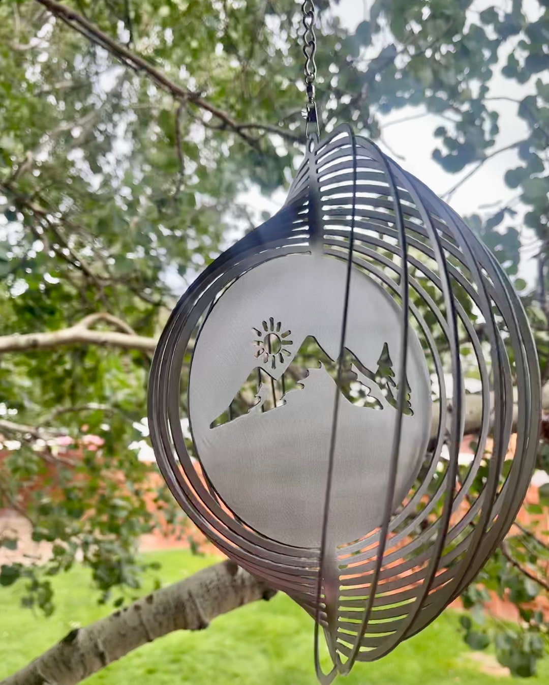Wind Spinner Mountain Metal Garden Decor Wind Chime 3D Outdoor Wind Spinner - Etsy