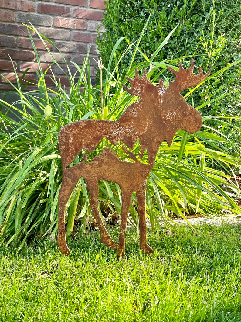 Moose Metal Yard Art Garden Decoration Bull Moose - Etsy