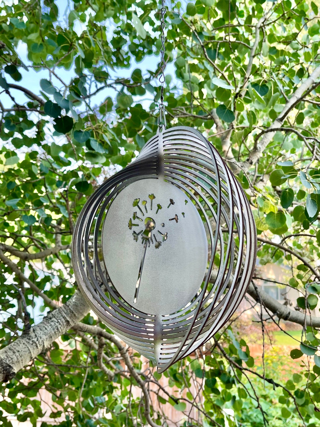 Wind Spinner Dandelion Garden Decor Make a Wish Wind Chime - Etsy