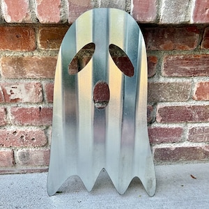 Ghost Halloween Decor- Haunted Ghost Corrugated Metal - Etsy