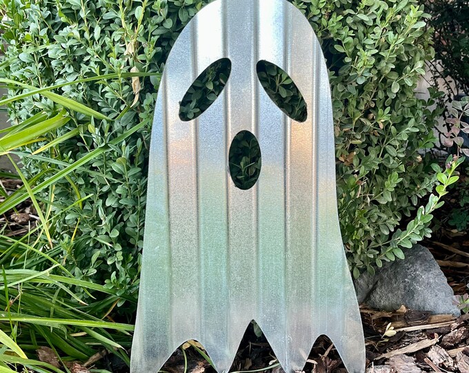 Ghost Halloween Decor- Haunted Ghost Corrugated Metal - Etsy