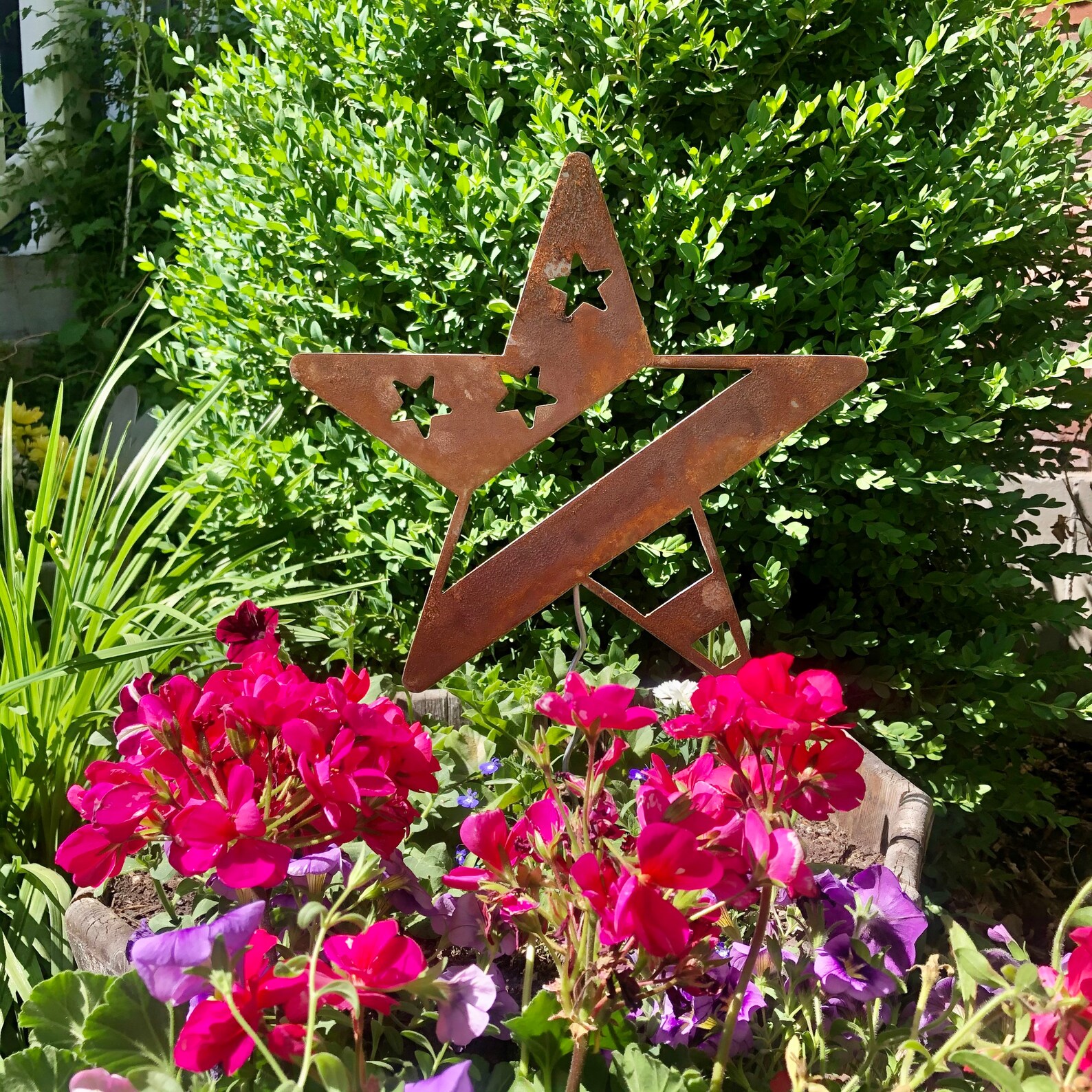 Patriotic Star Yard Art Rusted - Etsy