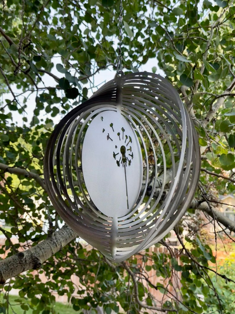 Wind Spinner Dandelion Garden Decor Make a Wish Wind Chime - Etsy