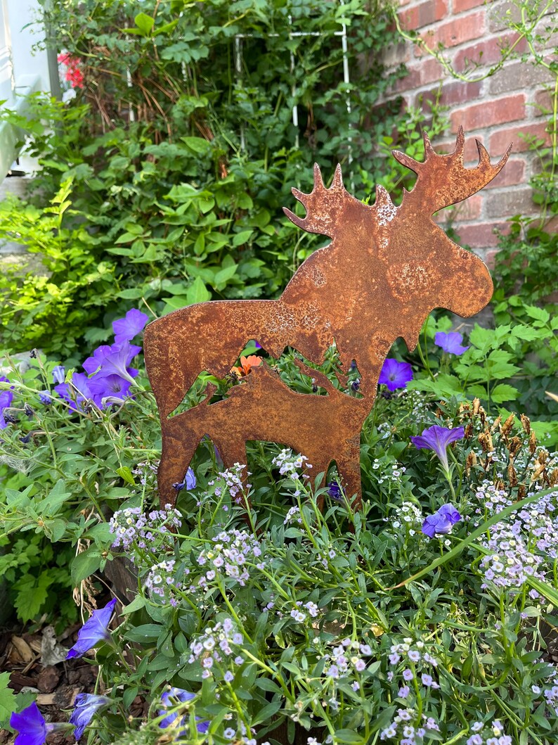 Moose Metal Yard Art Garden Decoration Bull Moose - Etsy