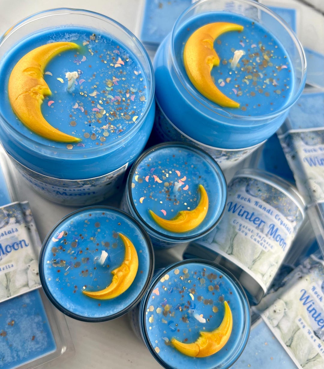 Winter Moon Crystal Infused Soy Candle, Winter Candle, Candles, Crystal ...