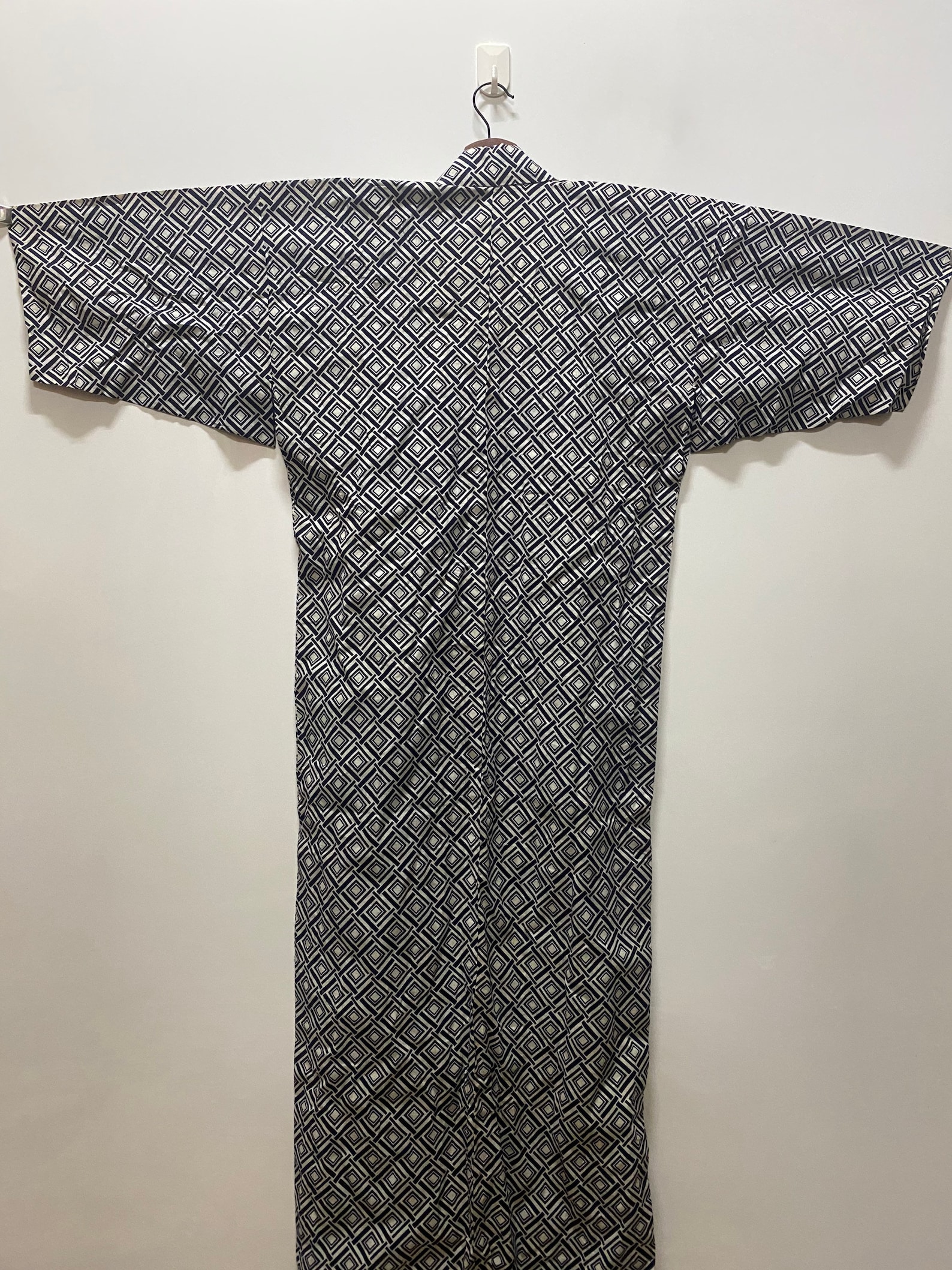 Vintage 90s Checkered Pattern Kimono Noragi Haori Hanten | Etsy