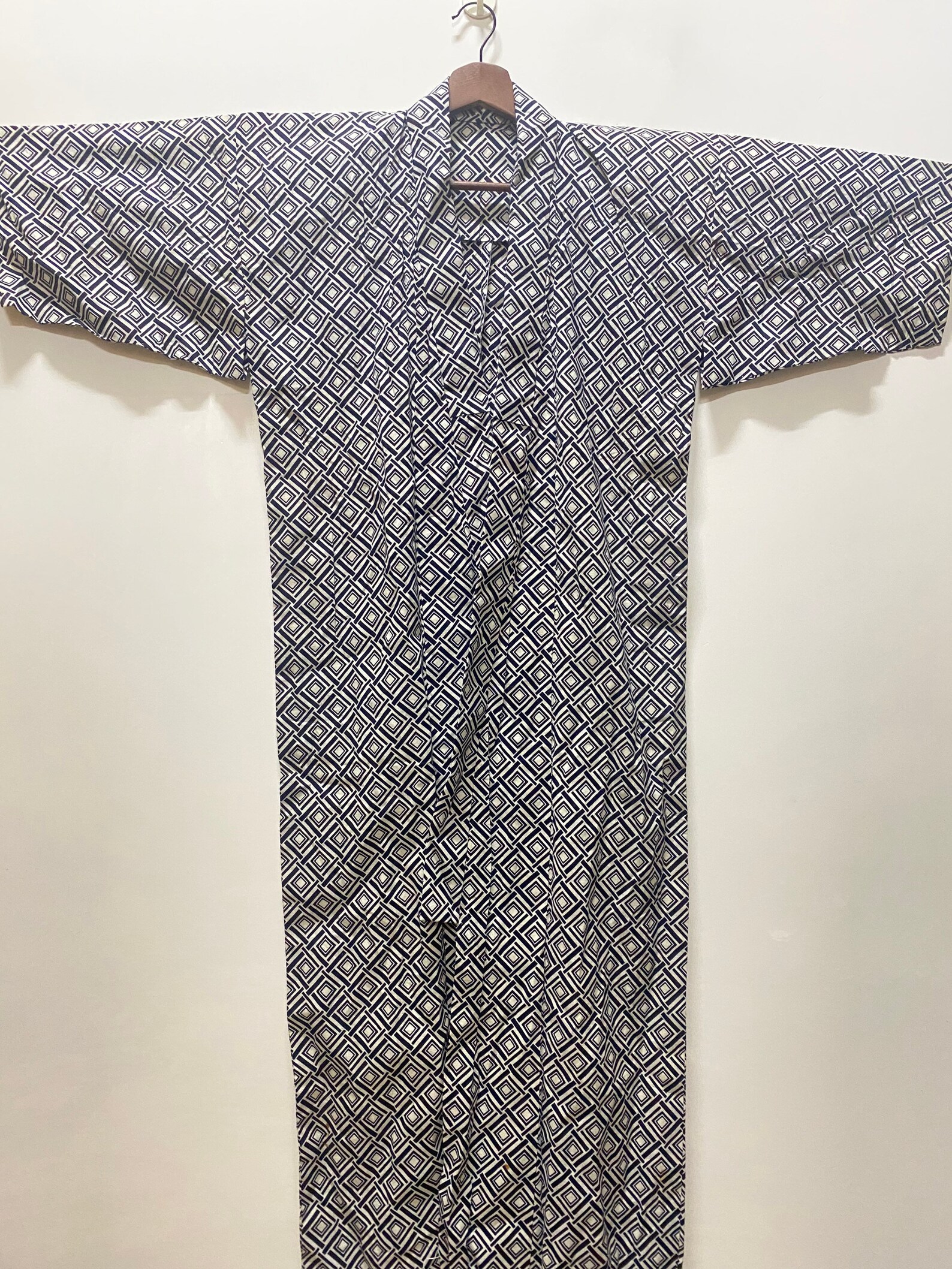 Vintage 90s Checkered Pattern Kimono Noragi Haori Hanten | Etsy