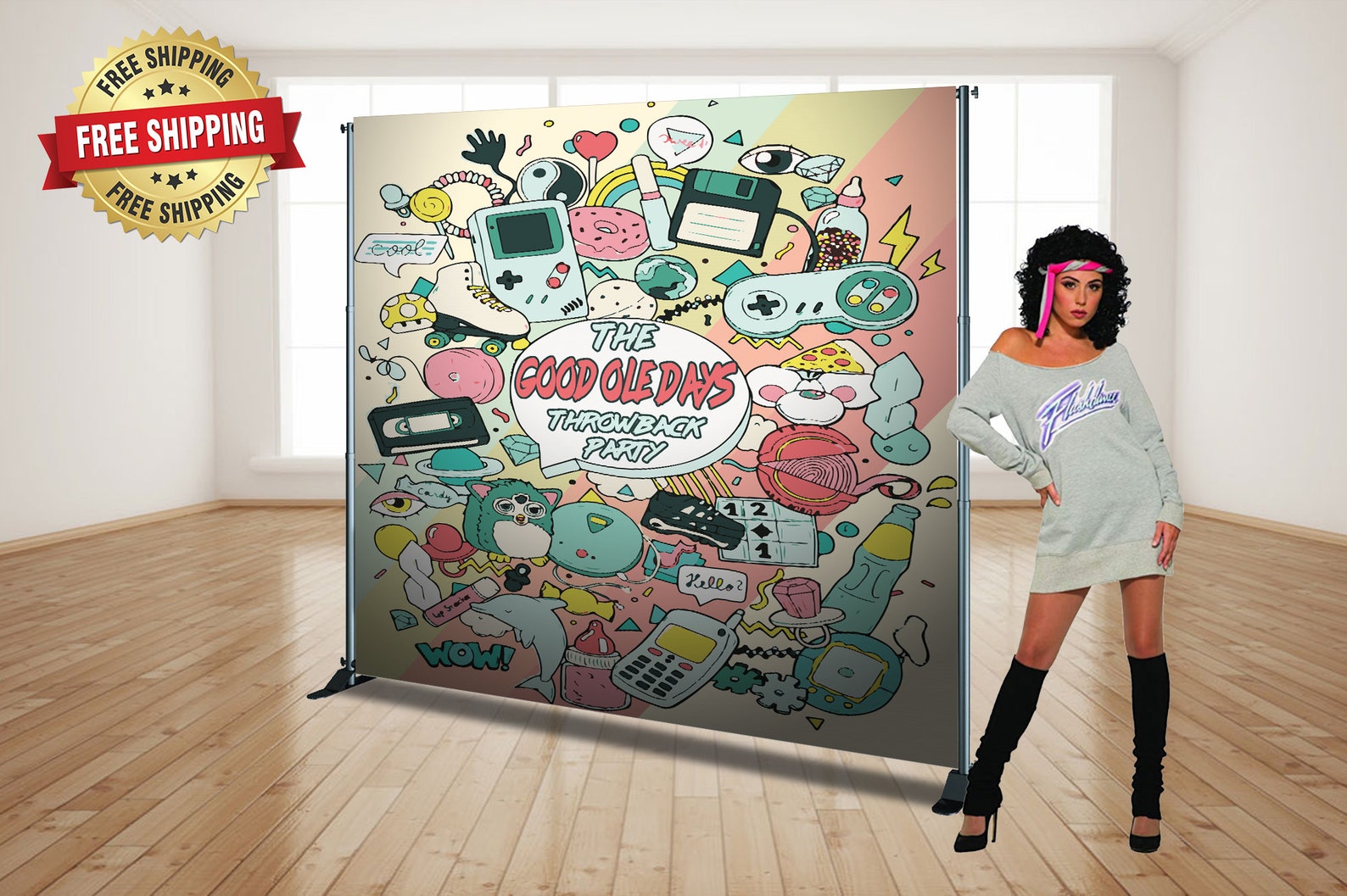 90's Party Backdrop, Celebration, Backdrop, Step and Repeat - Etsy