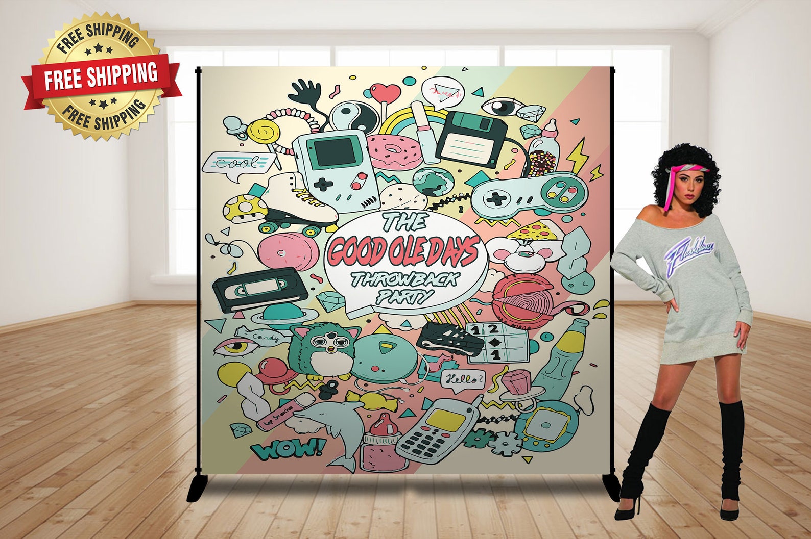 90's Party Backdrop, Celebration, Backdrop, Step and Repeat - Etsy