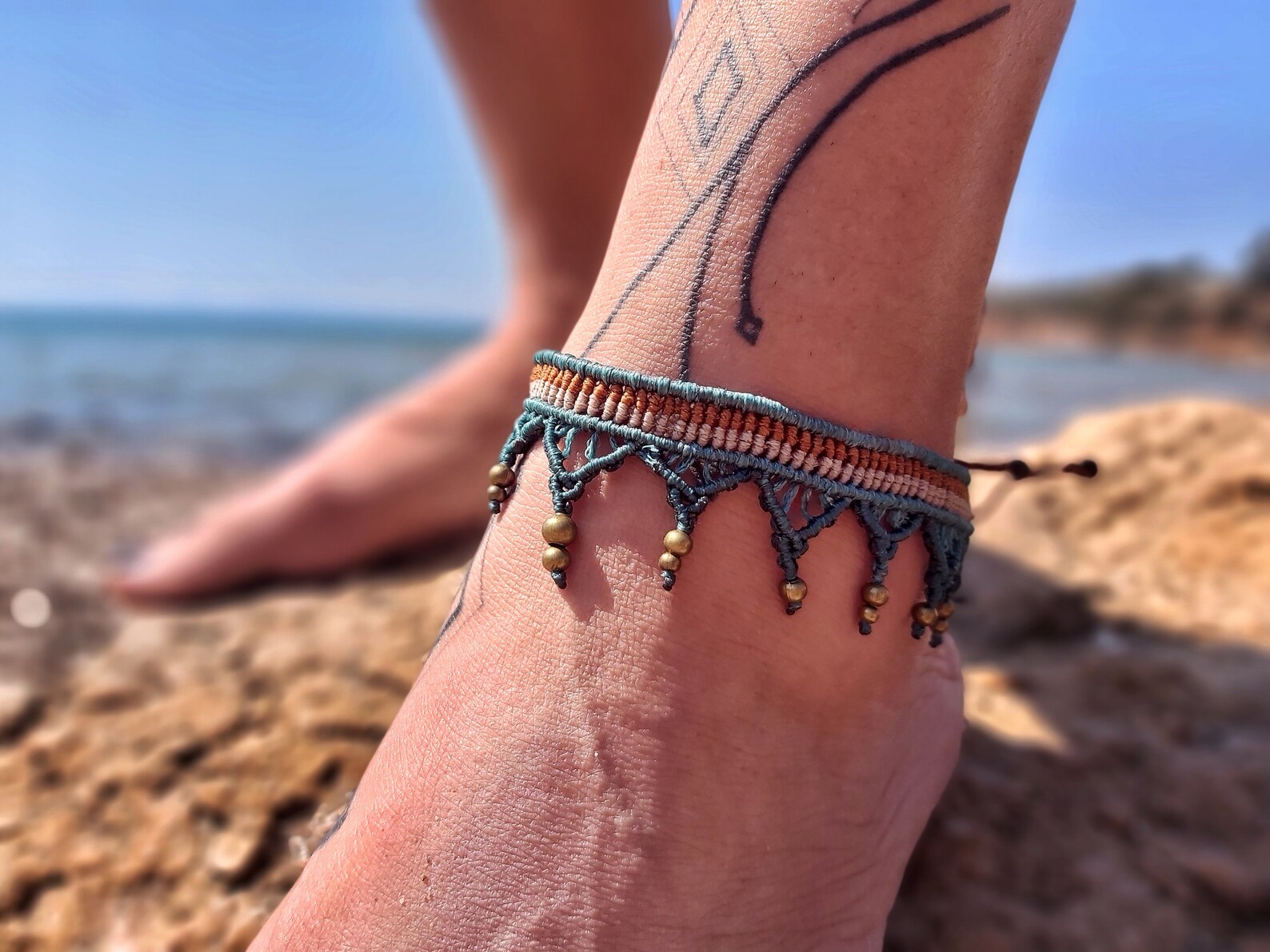 Macrame Hippie Anklet | Etsy