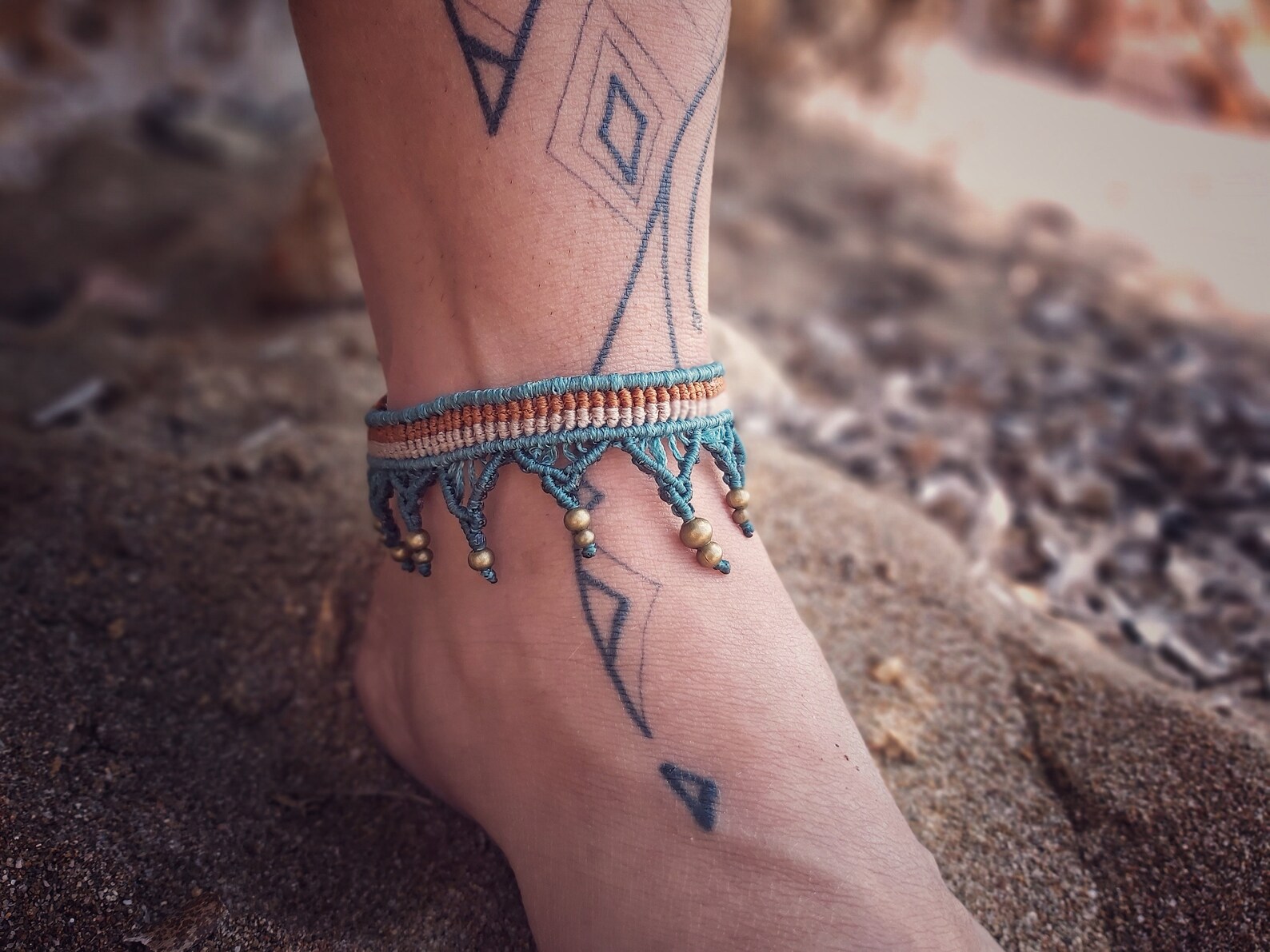 Macrame Hippie Anklet | Etsy