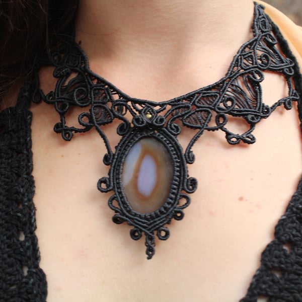 Micro Macrame Necklace - Etsy