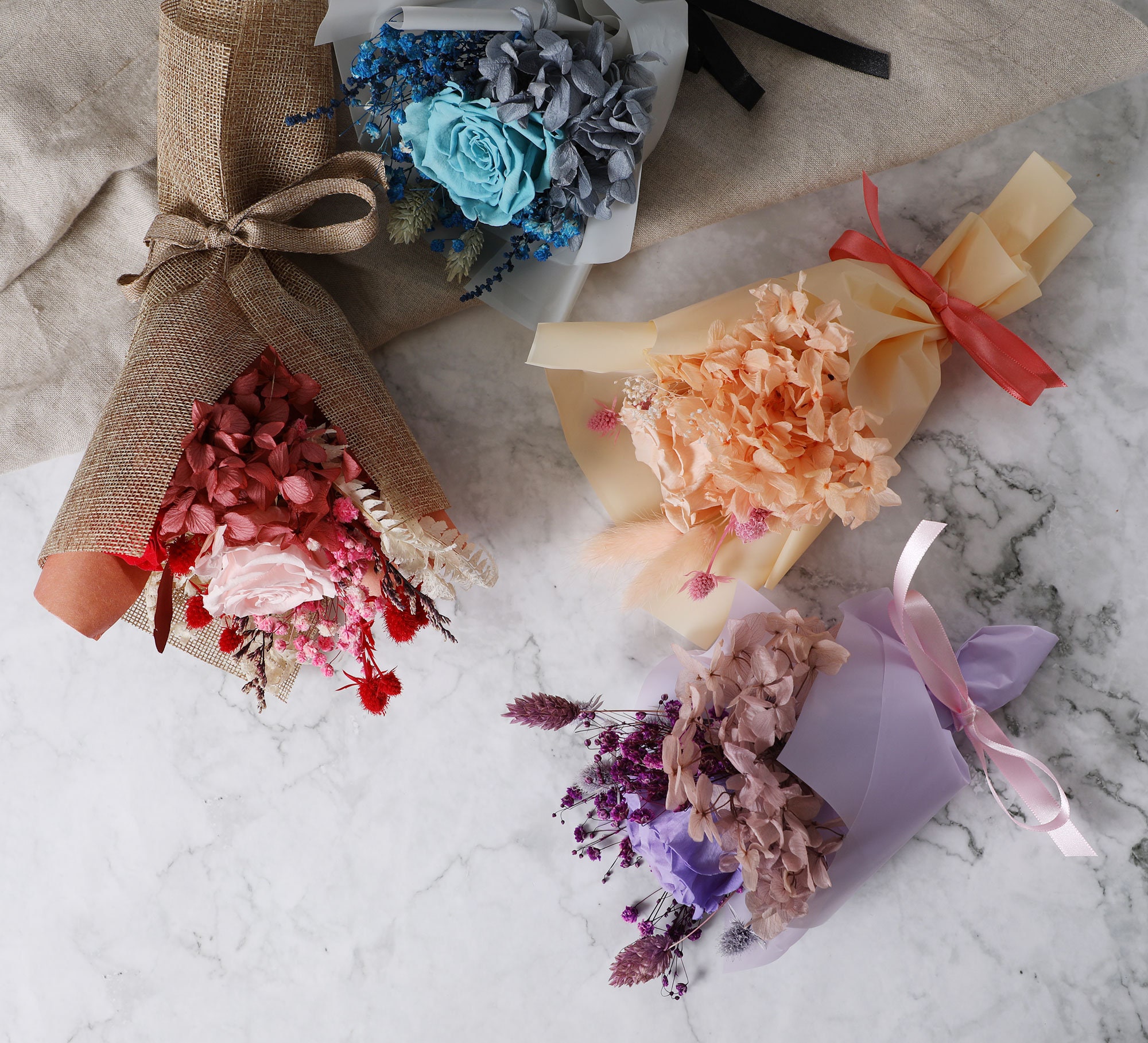 Mini Eternal Flower Bouquets Roses Bouquet - Etsy UK