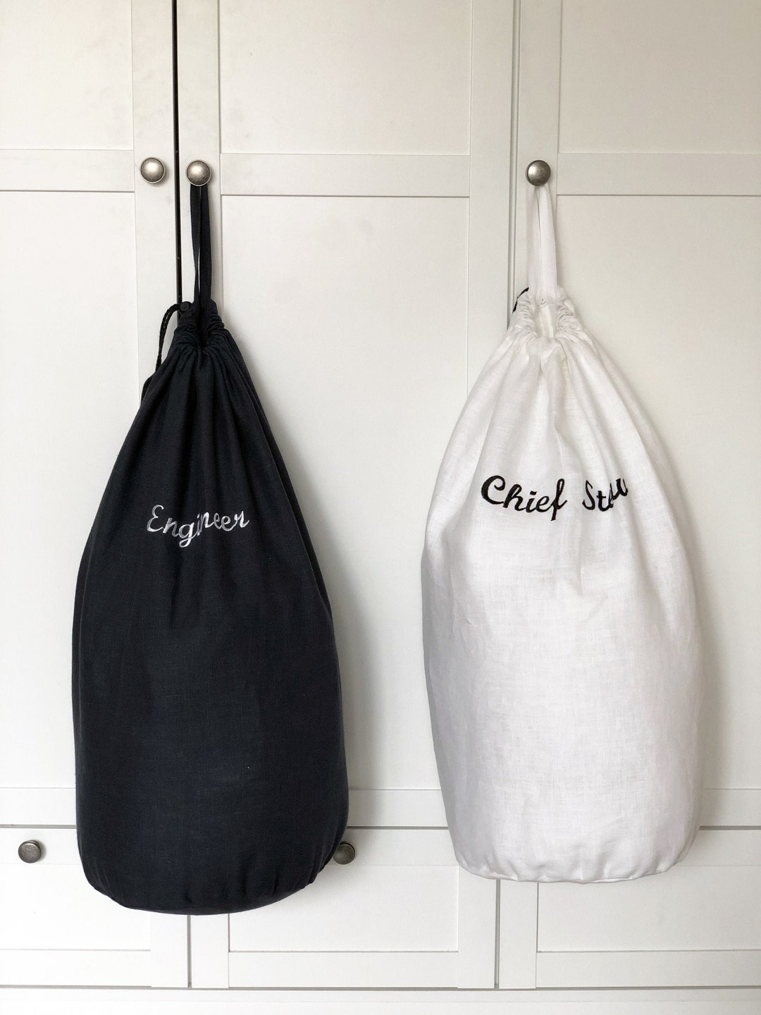 Personalized Embroidered Large Linen Laundry Bag / Monogram - Etsy