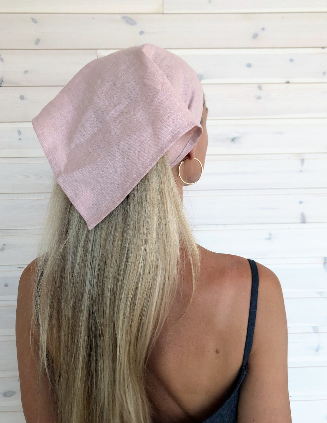 Dusty Pink Linen Bandana / Linen Head Scarf for Women - Etsy