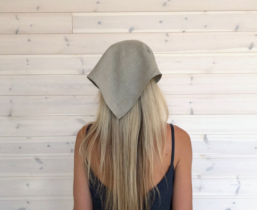 Beige Linen Headscarf / Linen Bandana for Women - Etsy