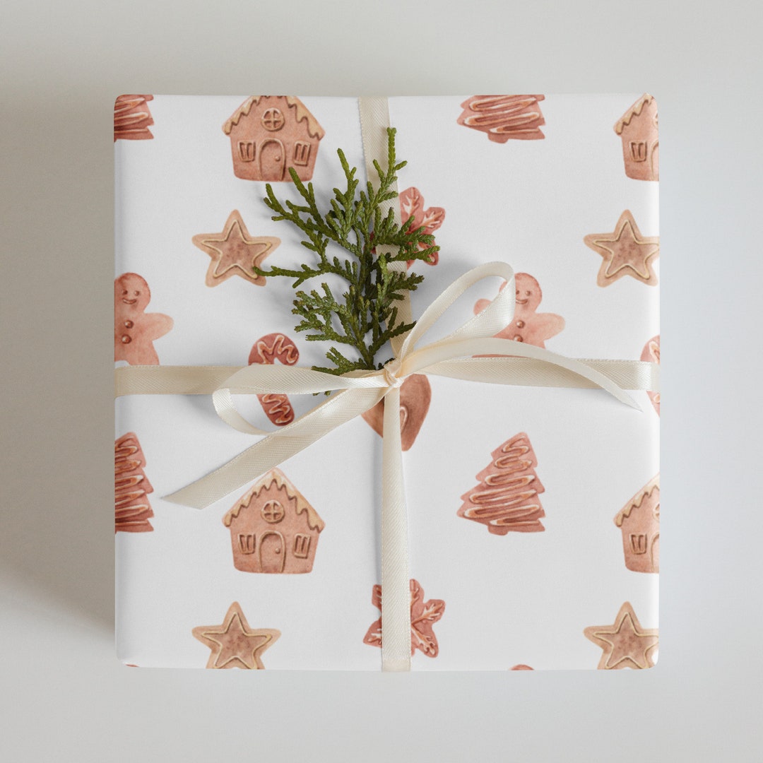 Christmas Wrapping Paper Gingerbread Man Cookies Wrapping - Etsy