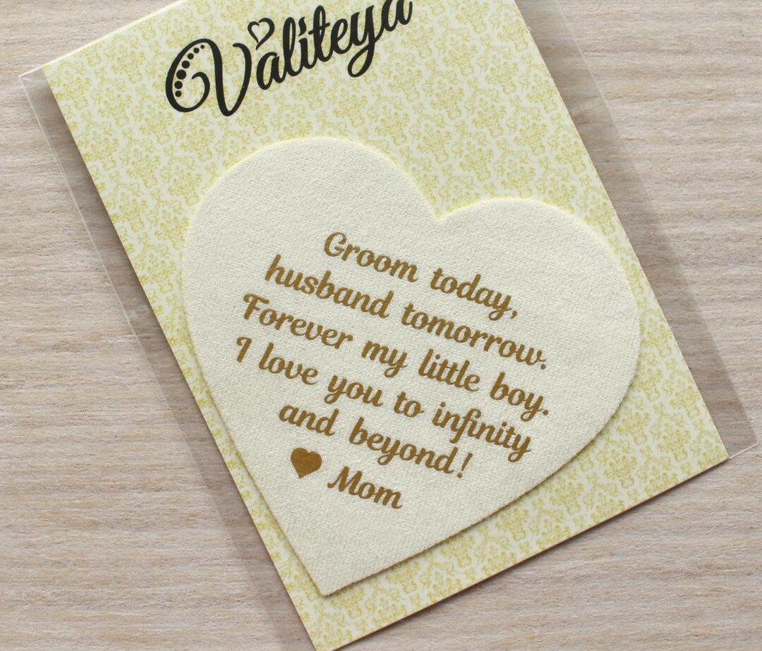 To My Son Wedding - Heartfelt Tie Patch Groom Gift From Mom for Son ...