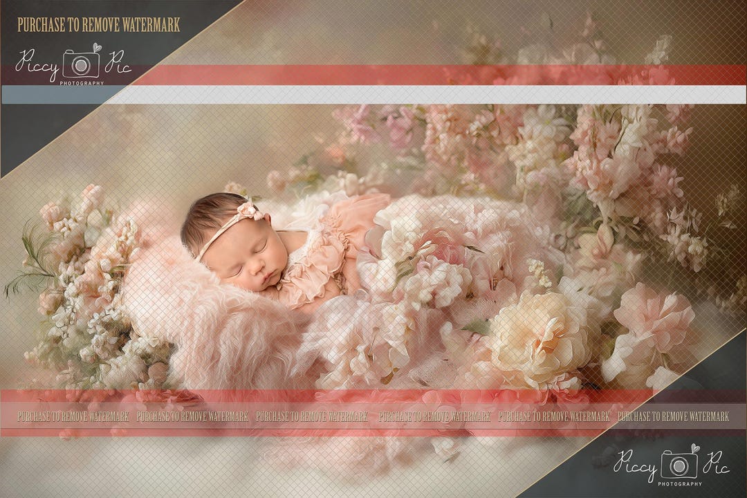 Newborn Digital Background, Newborn Girl Backdrop, Baby Prop, Baby ...