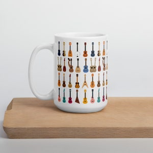 15 Oz White Ukulele Glossy Mug | Ukelandia Ukes Cup - Etsy