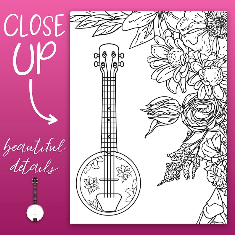 Ukulele Coloring Page | Instant Download! - Etsy Canada