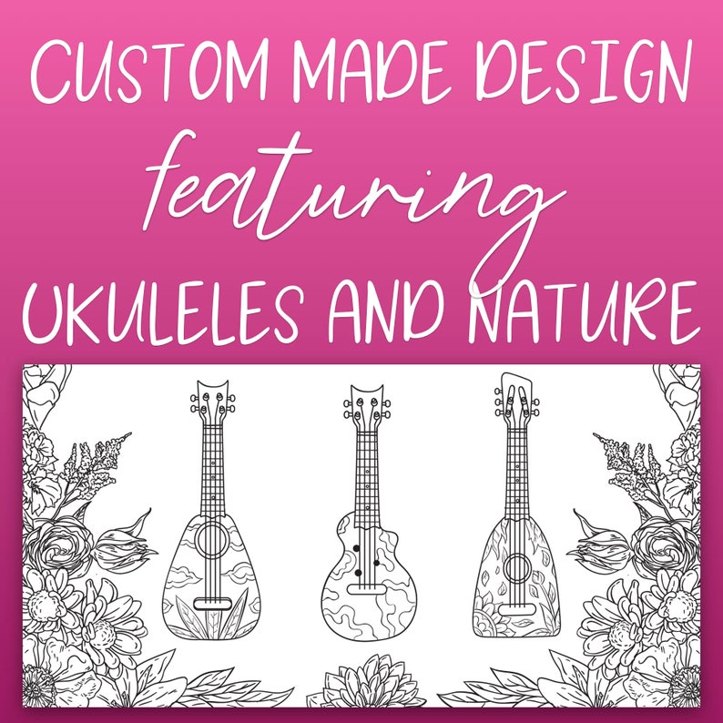 Ukulele Coloring Page Instant Download | Etsy