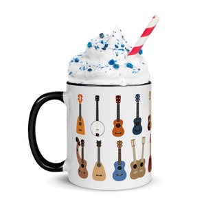 11 Oz Ukulele Mug With Color Inside | Ukelandia Mug - Etsy