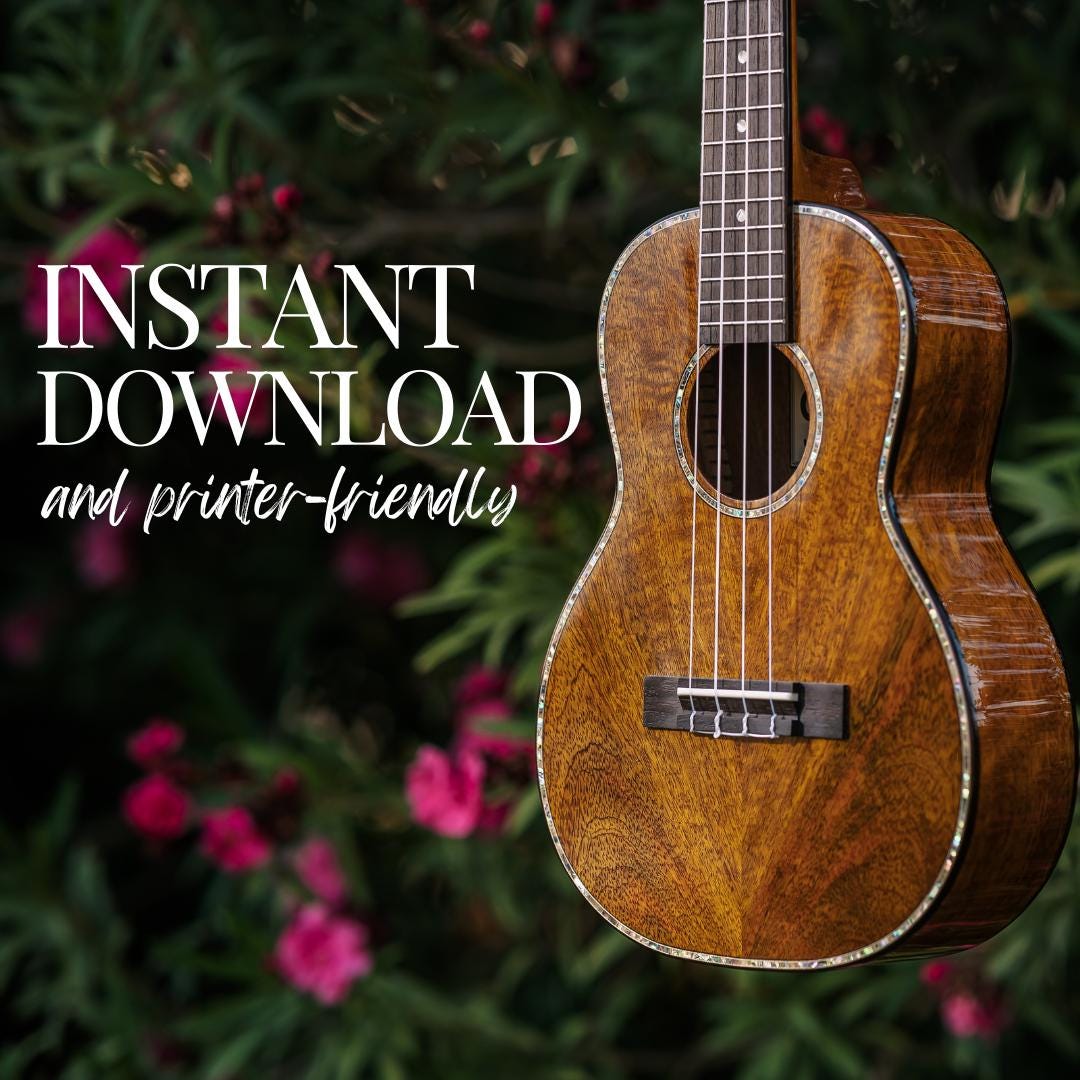 Guitars and Ukuleles Coloring Book (instant Download & Printer Friendly ...