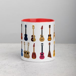 11 Oz Ukulele Mug With Color Inside | Ukelandia Mug - Etsy