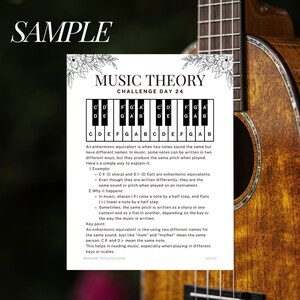 30 Day Music Theory Challenge Printable PDF - Etsy