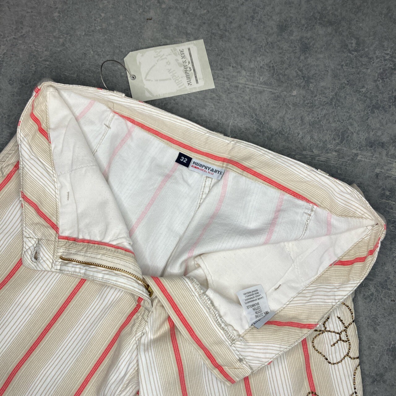 Vintage Murphy and Nye Cream and Red Striped Capri Trousers 00s - Etsy