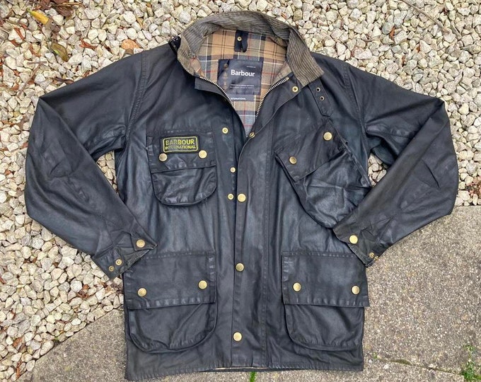 Vintage Barbour International A7 Motorcycle Jacket Black - Etsy