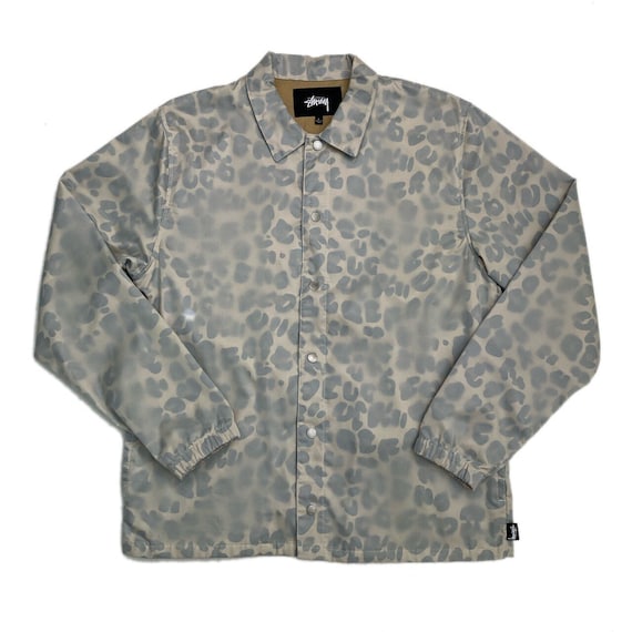 Rare Stussy Nylon Leopard Print Coach Jacket - Etsy Rare Stussy Nylon Leopard Print Coach Jacket - Etsy