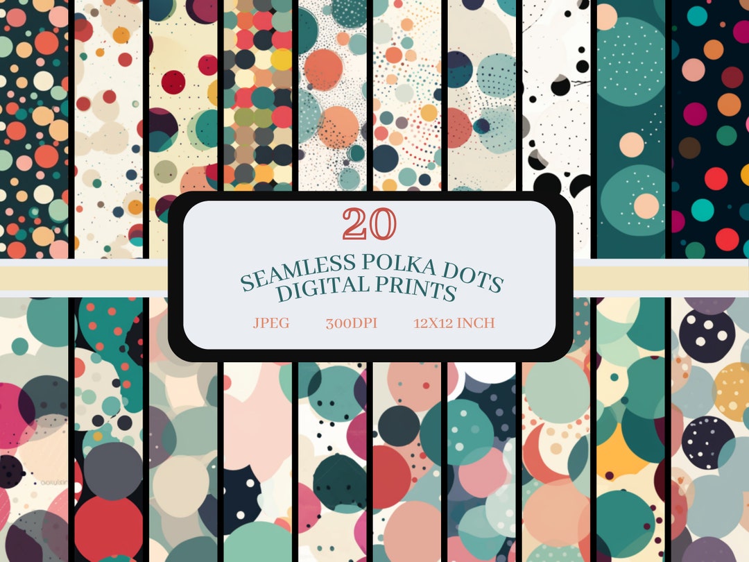 Polka Dots Digital Paper Polka Dots Seamless Pattern Polka Dots Prints ...