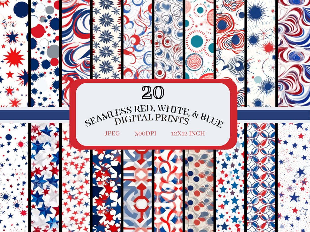 Instant Download Digital Prints for Independence Day Patterns for 4th of July Clip Art for ...